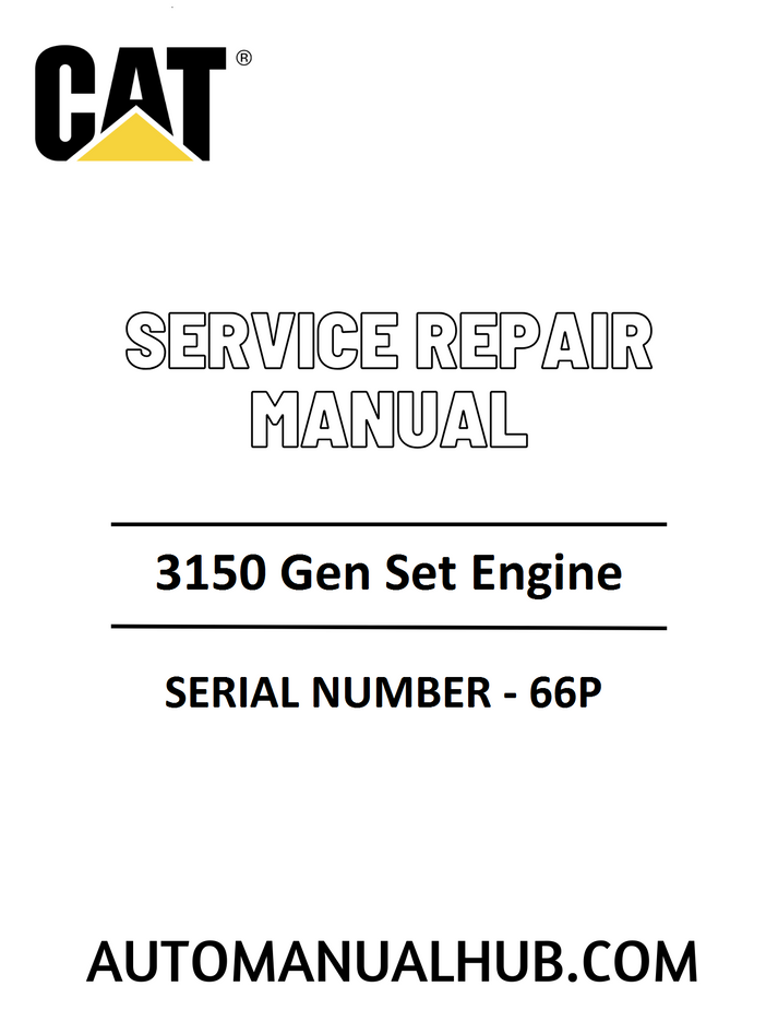 Download Cat 3150 Gen Set Engine Service Repair Manual Serial No - 66P ...