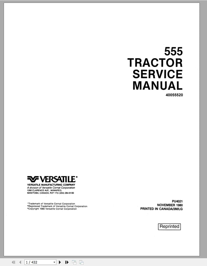 New Holland 555 Tractor Service Repair Manual 40055520 - PDF ...