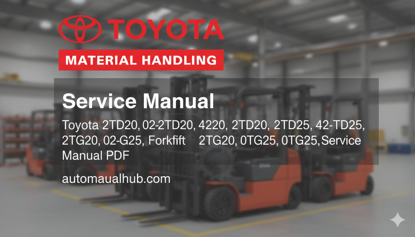 Toyota 2TD20, 2TD25, 2TG20, 2TG25 Forklift Service Manuals | PDF ...